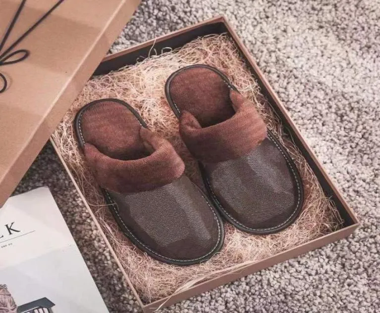 Designer Leather Slide Fur Lined Slippers For Women And Men Fashionable ...