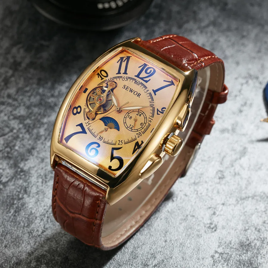 Men's Automatic Mechanical Watches: Hollow Flywheel Wine Bucket Trendy ...