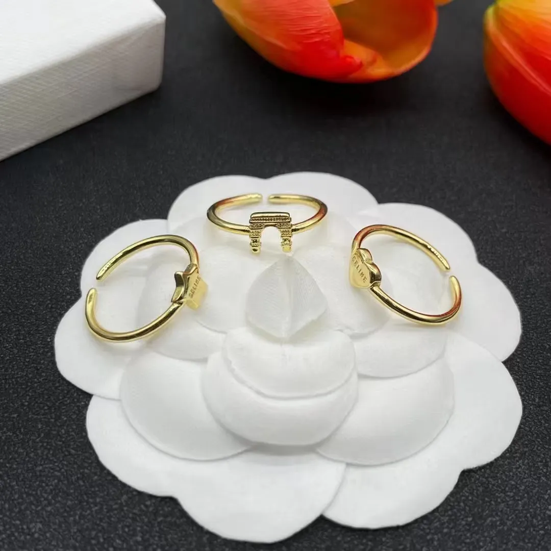 Designer 3 In 1 Trio Ring Sets: Luxury 18K Gold & Silver With Letter ...