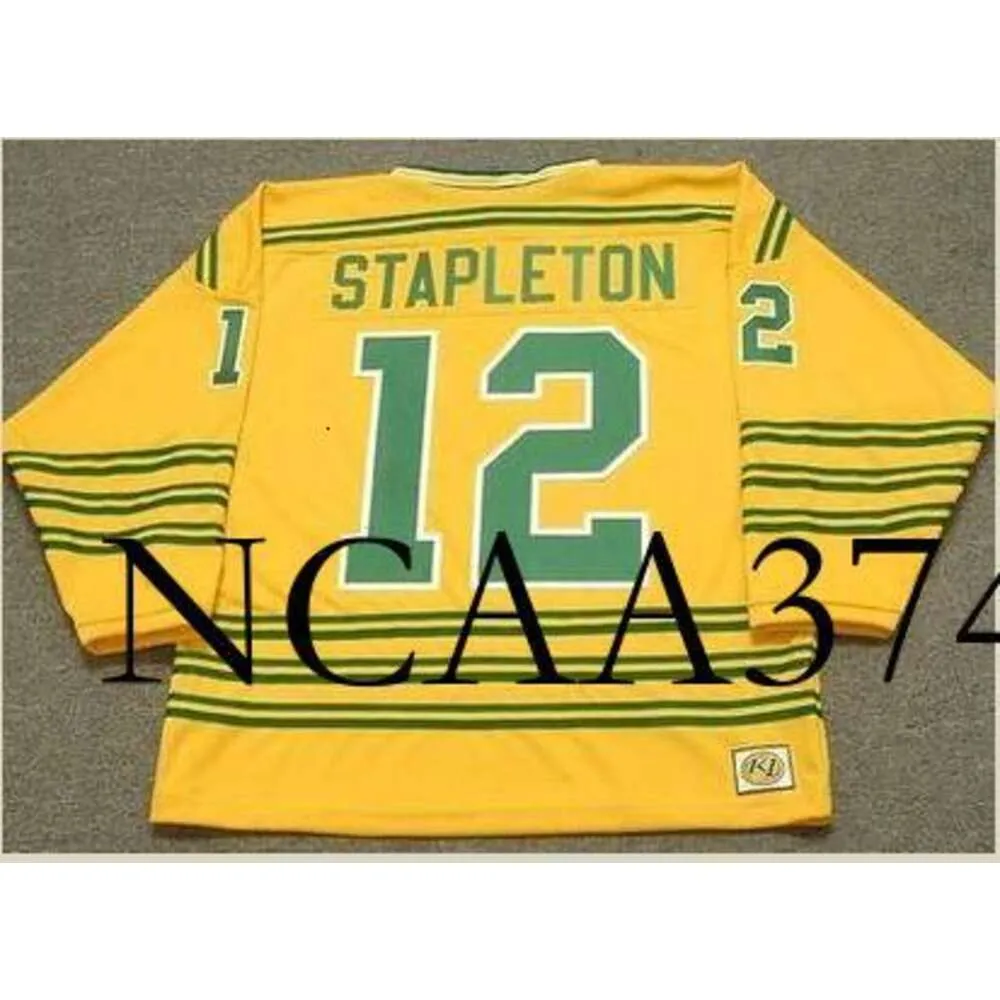 N374 Custom Chicago Cougars 1973 WHA Hockey Jersey - Pat Stapleton #12 ...