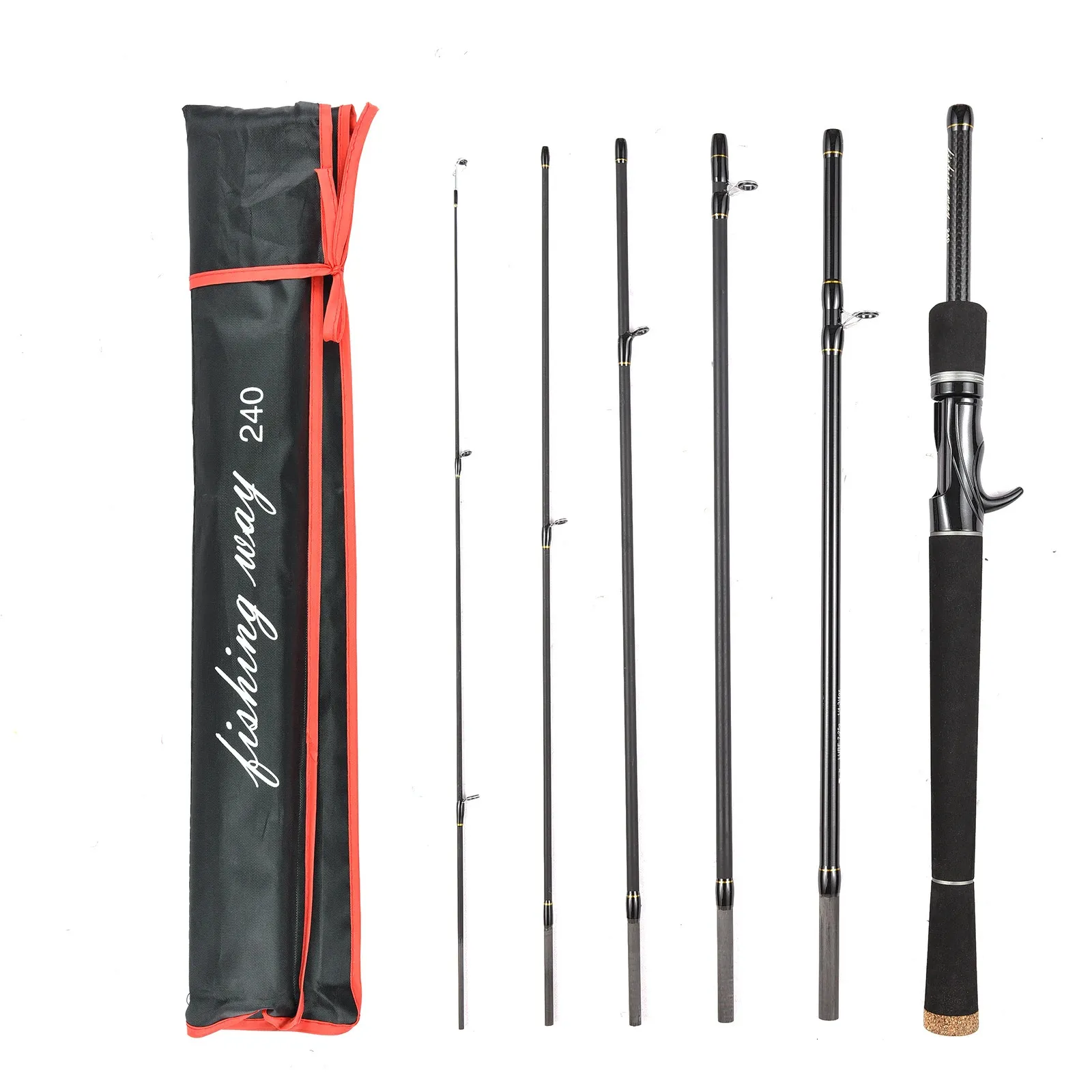 2024 Carbon Fiber Spinning Casting Fishing Pole Travel Rod Fast Action ...