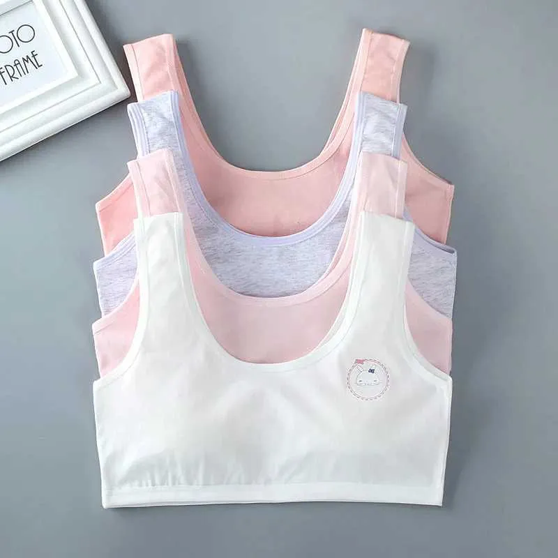 Girls' Cotton Camisole Vest: Breathable Training Bra for Teens Pack of ...
