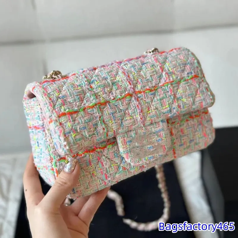 CF Designer Flap Bag For Women Multi Color Gradient Glitter Knitting ...
