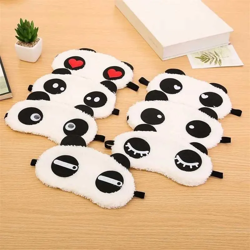 Animal Sleep Mask Plush Panda Eye Mask Soft Travel Sleep Cover with ...