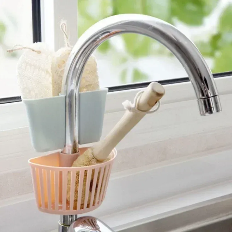 NEW Drain Rack Sink Plastic Hanging Basket Racks Shelf Spout Holder ...
