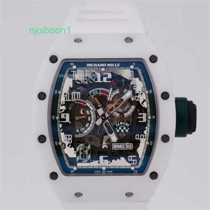 RM Tourbillon RM030 White Ceramic Automatic Mechanical Rs Chrono Watch ...