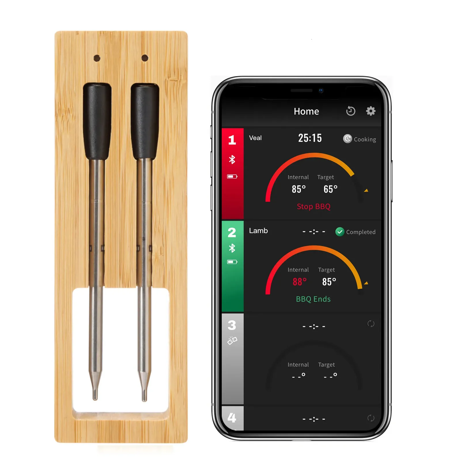 Wireless Meat Thermometer for Kitchen Cooking, Oven, Grill & BBQ ...