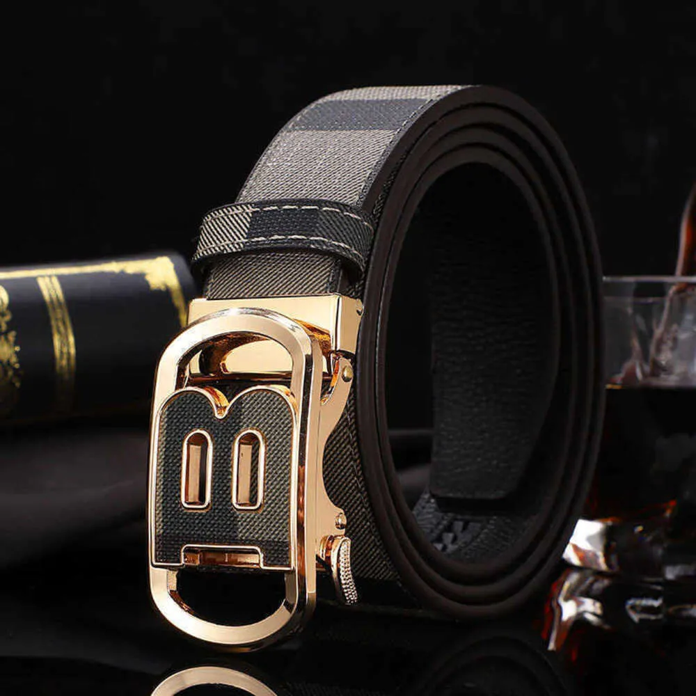Men's Cowhide Leather Belt, Automatic Buckle, Classic Fashion, Business ...