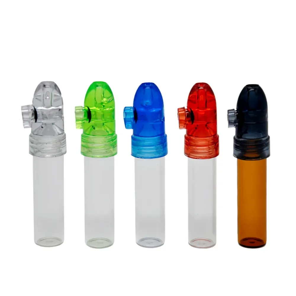 HONEYPUFF 3 Sizes Acrylic Cap Glass Bottle Pill Case Snuff Snorter ...
