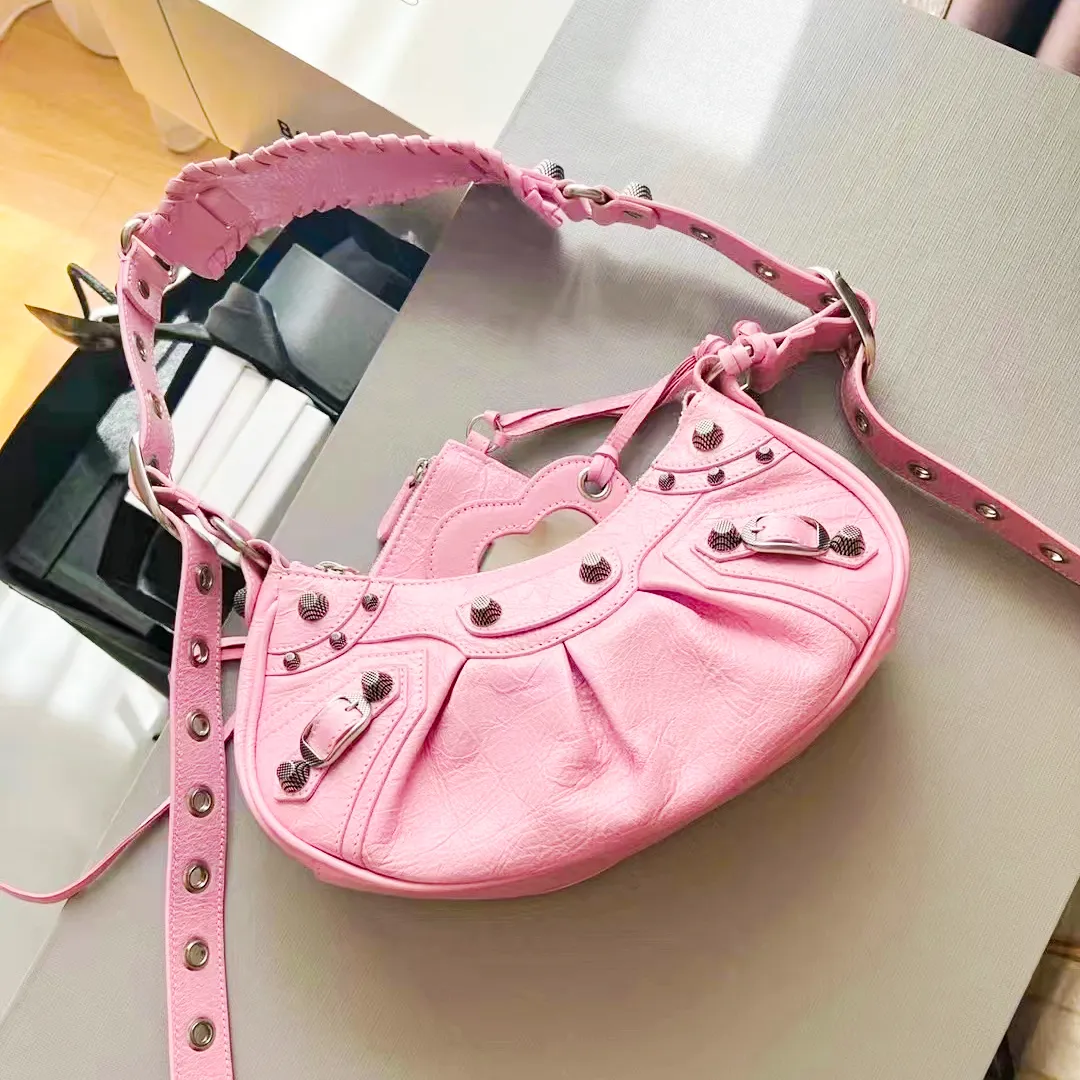 Fashion Designer Half Moon Motorcycle Bag: Luxury Genuine Leather Tote ...