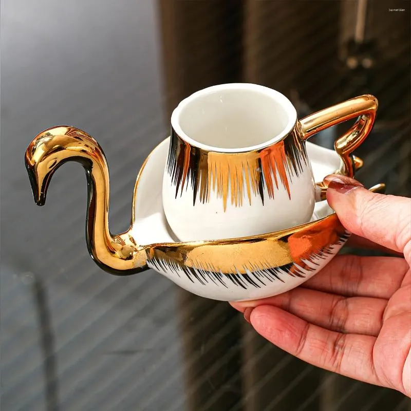 Modern Tea Cup and Saucer Sets: Elegant Swan Ceramic for Home Garden ...