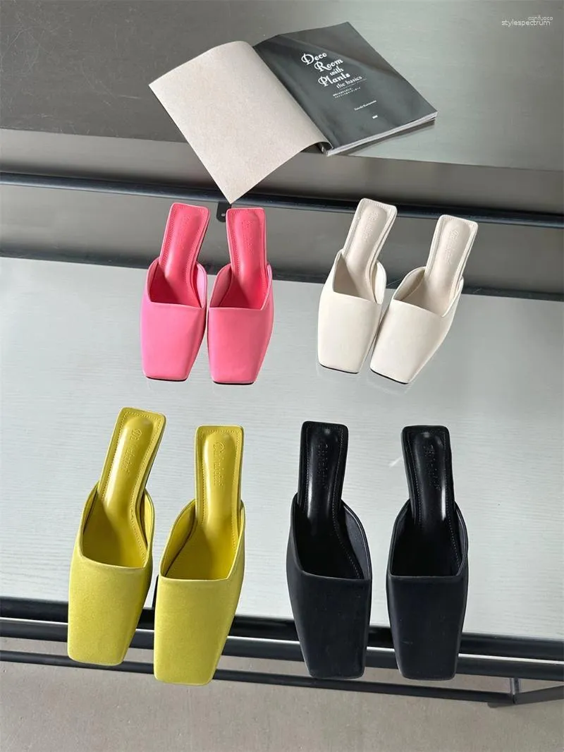 Women's Square Toe Slides - Comfortable Summer Slip-On Sandals with ...