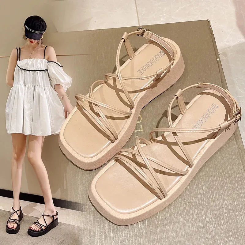 Clogs With Heel Female Sipper Med Womens Wedges Shoes Lady Ankle Strap ...