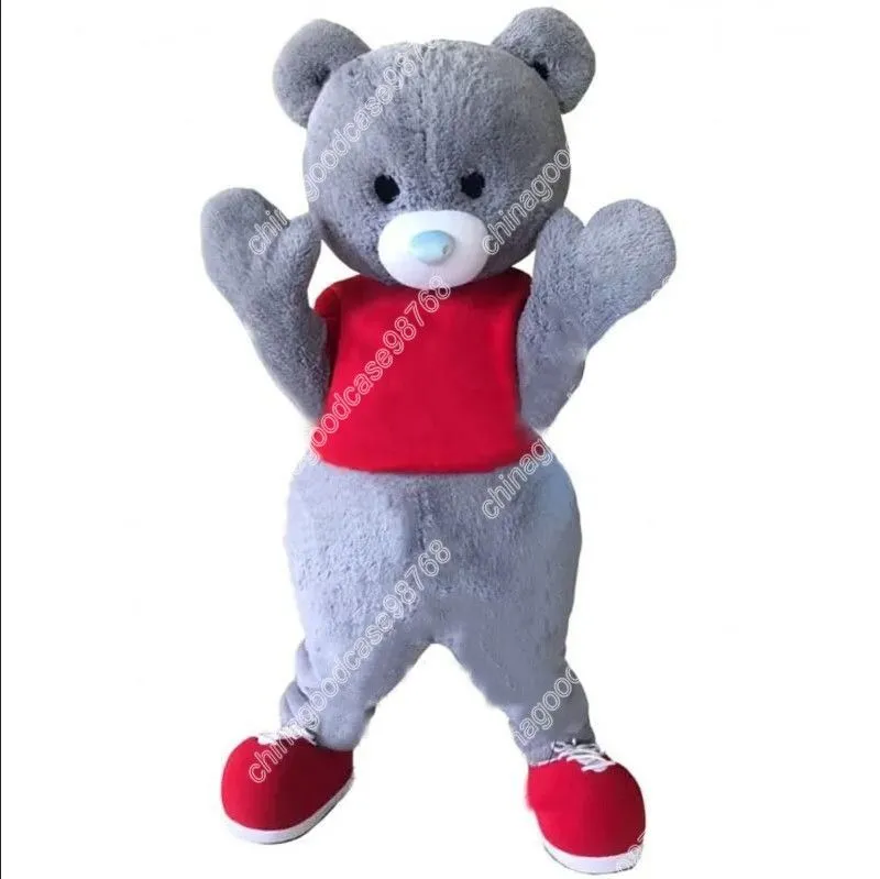 Grey Bear Mascot Costume Unisex Cotton Broadcloth Full Sleeve Cartoon ...