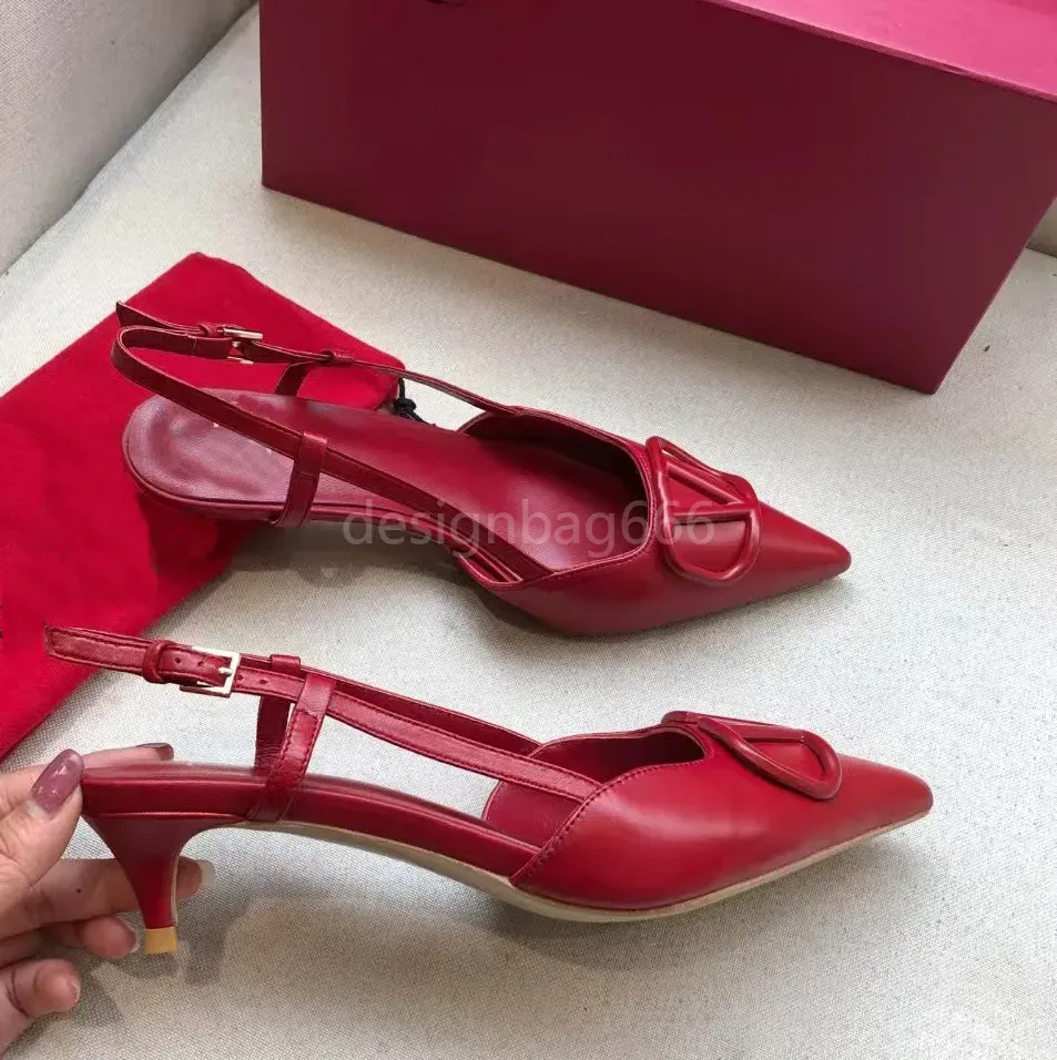 Designer Real Leather Slingbacks With Rivet Crystal And Metal Buckle ...