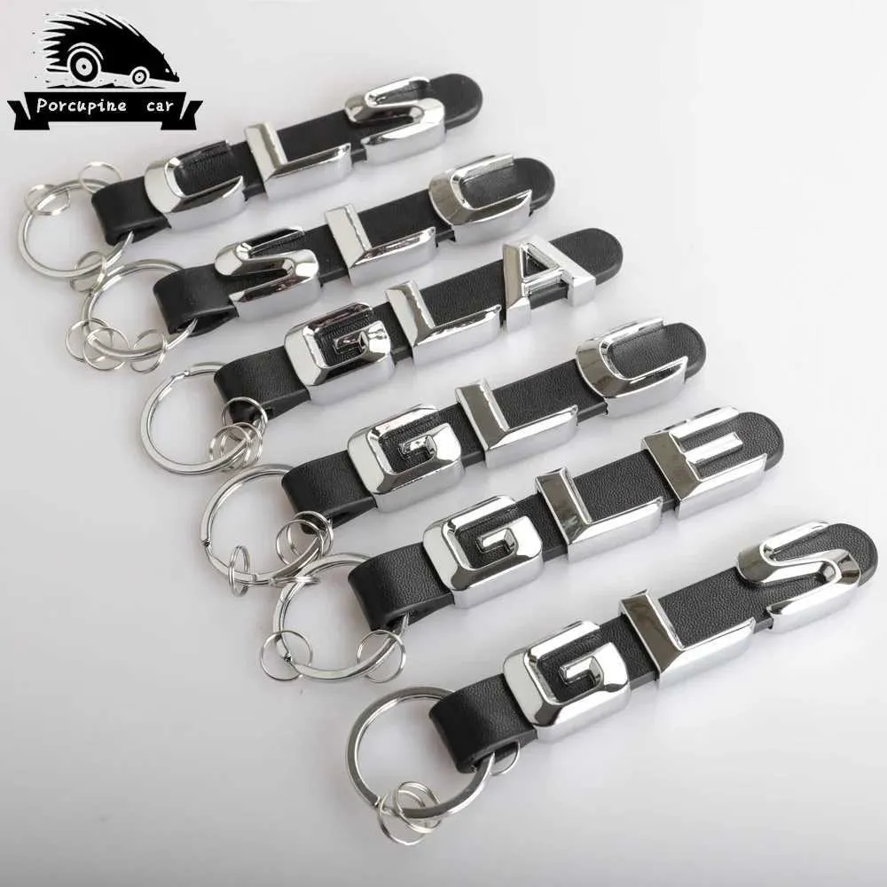 Mercedes Keyring, Zinc Alloy Leather Keychains for Benz CLS SLC GLA GLC ...