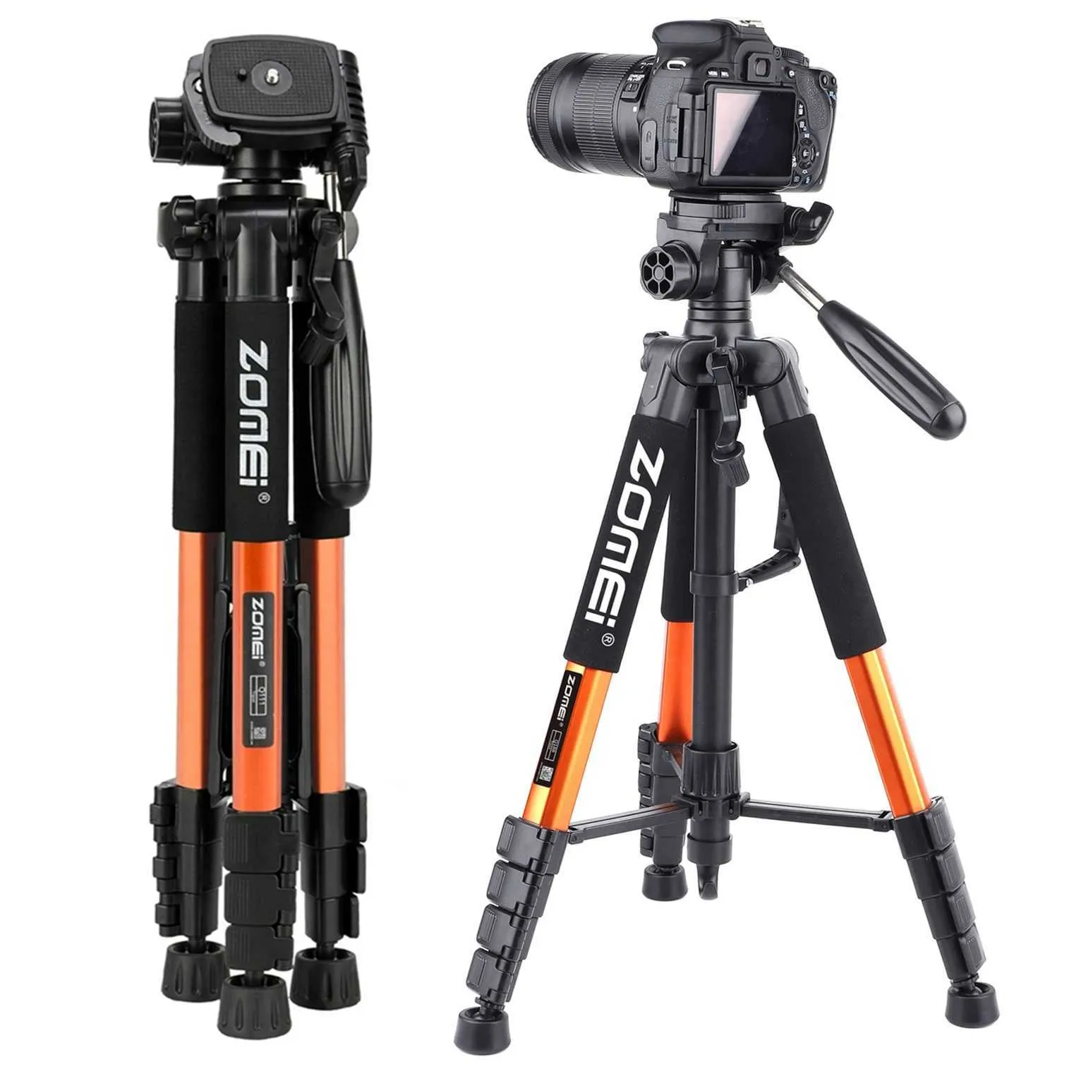 187cm/73.6in Aluminum Camera Tripod - 360° Rotatable DSLR & Mobile ...