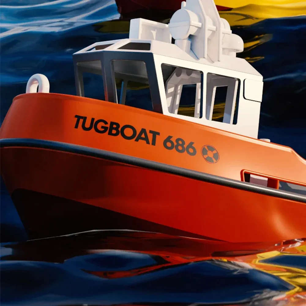 Electric Boats For Adults ZYGLO Powerful RC Electric Tugboat Model, 1/ ...