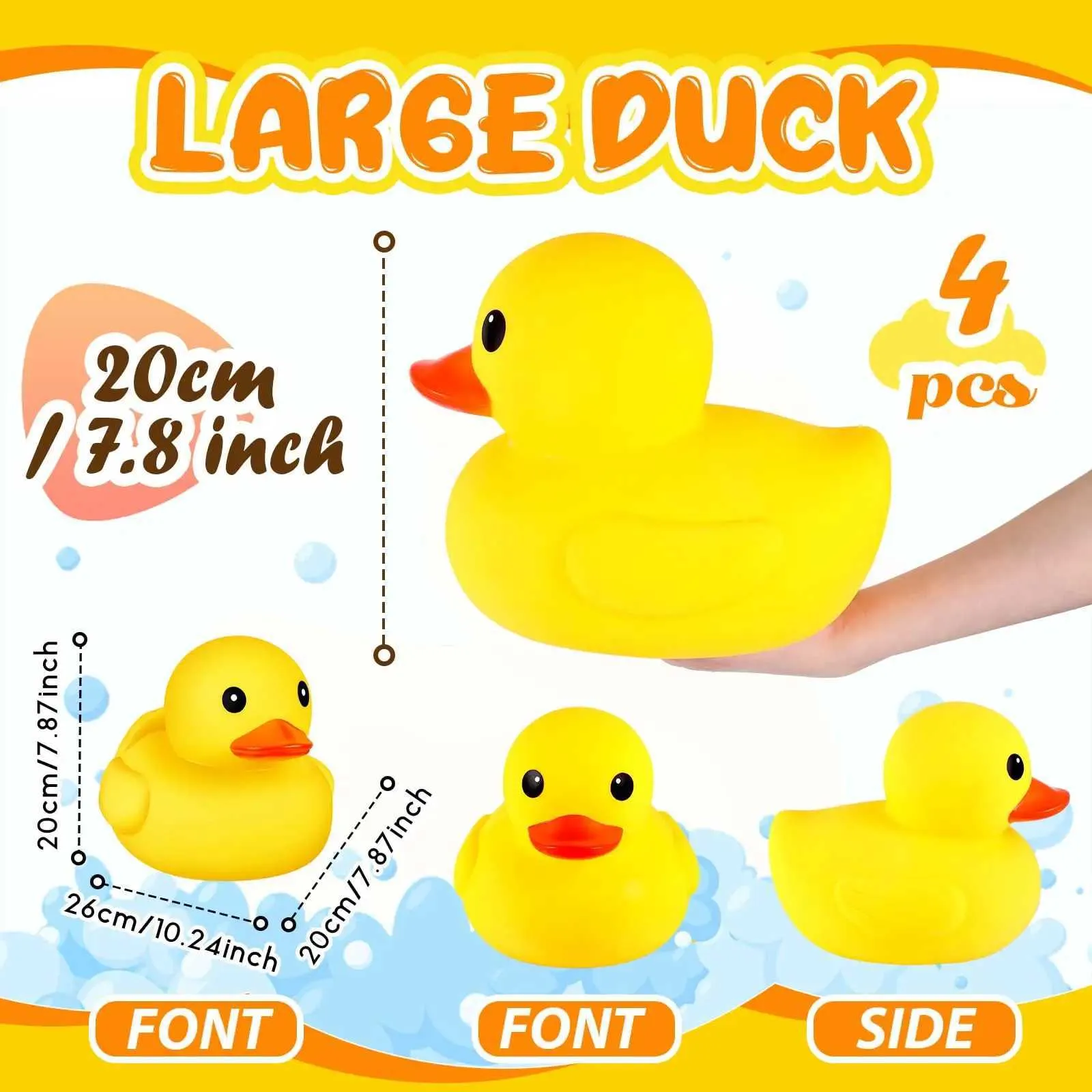 Baby Bath Toys Giant Rubber Duck 10.2 Inch Duck Bath Toy Giant Rubber ...