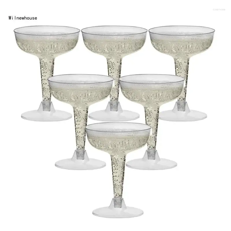 Champagne Flutes Plastic Goblet Cups Shatter Proof Plastic Stem ...