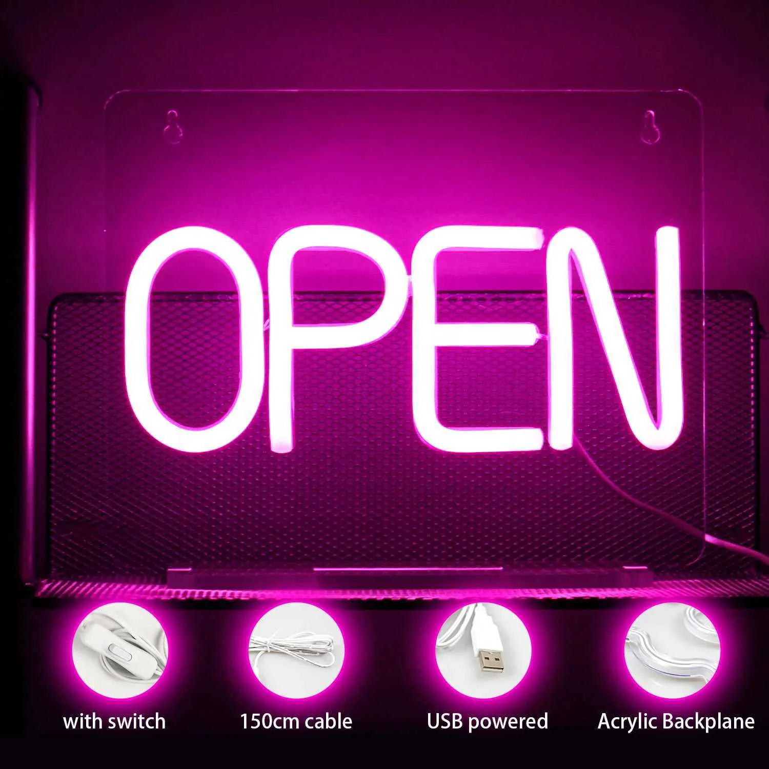LED Neon Sign Open LED N Sign Open Signs For Business For Party Bar ...
