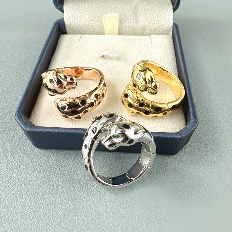 Gold Open Ring Jewelry: Women's Leopard Head Ring Designer Gold Plated ...