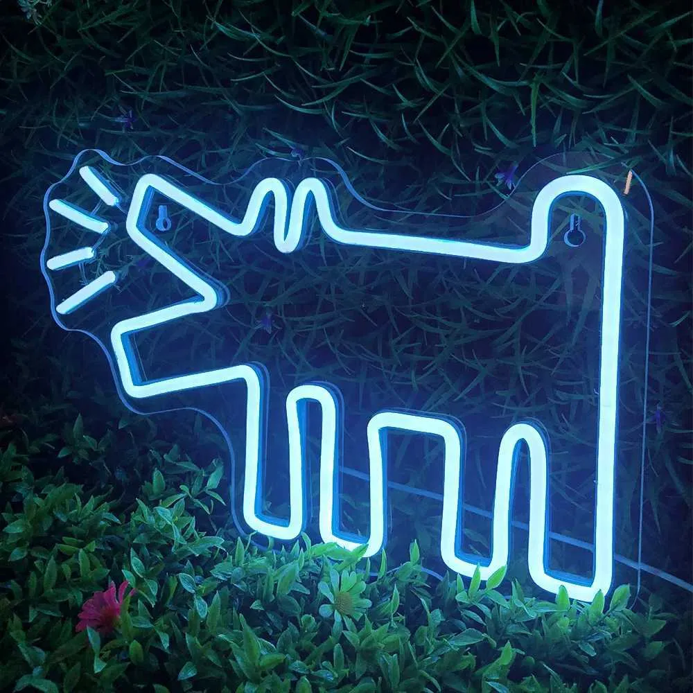 LED Neon Sign Dog N Sign For Wall Decor Animal LED Sign N Light For ...