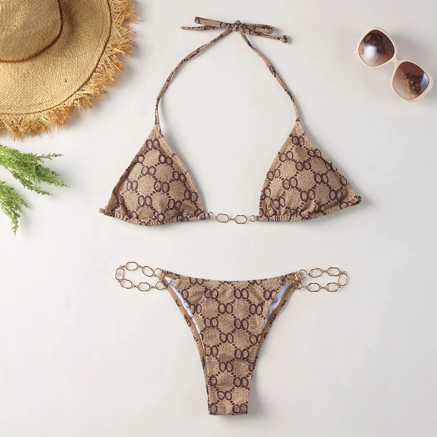 Luxury Brand Womens Bikini Set Transparent Shoulder Straps Sexy ...