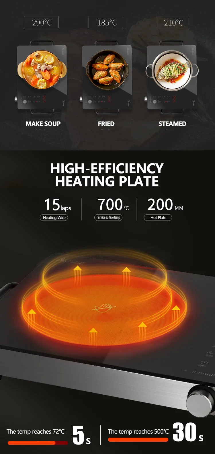 Single Burner Cooktop Gas & Electric Induction Cooker: Portable ...