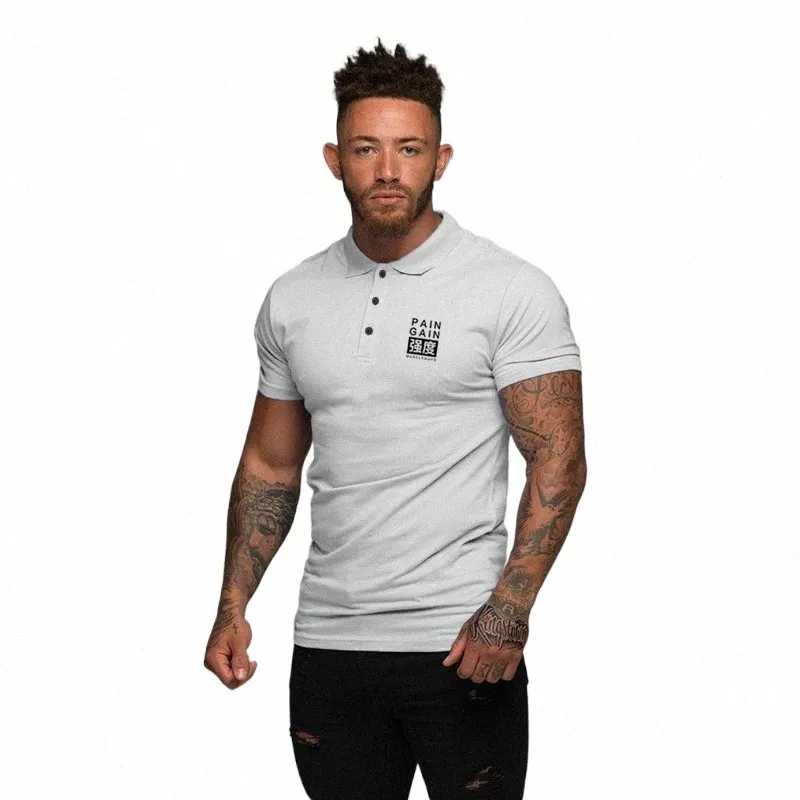 Muscleguys Cott Polo Shirt Men 2024 Brand Shirts For Man Short Sleeve ...