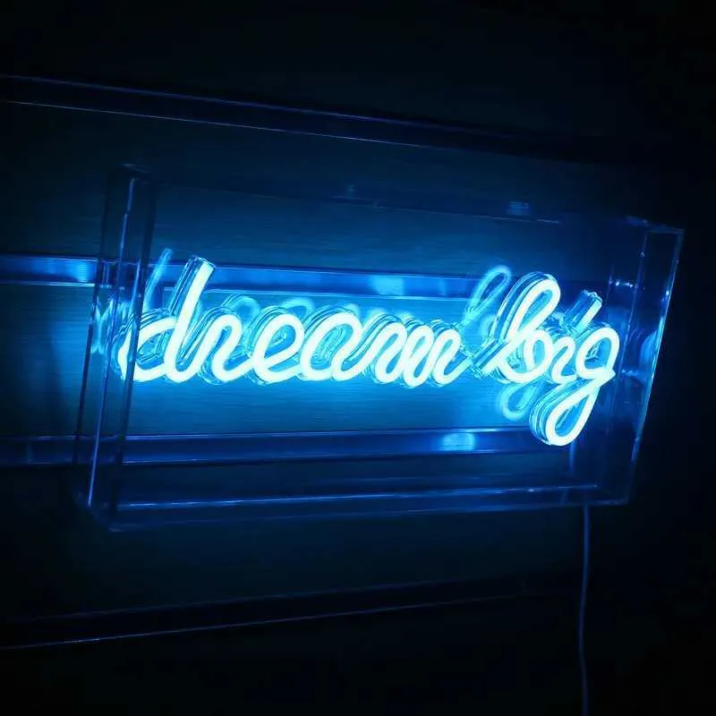 LED Neon Sign Dream Big LED N Sign Light Acrylic Letter Light For Gift ...