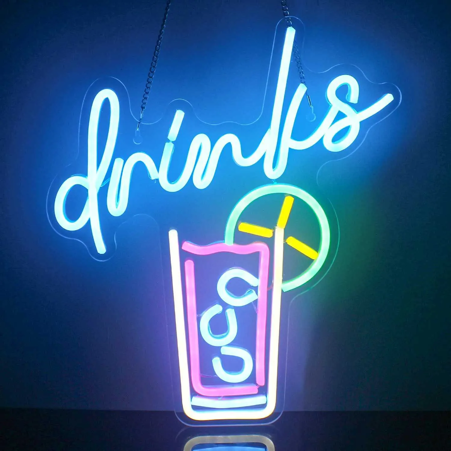 LED Neon Sign Drinks N Signs Cool Drink Cup LED N Signs Bar Restaurant ...