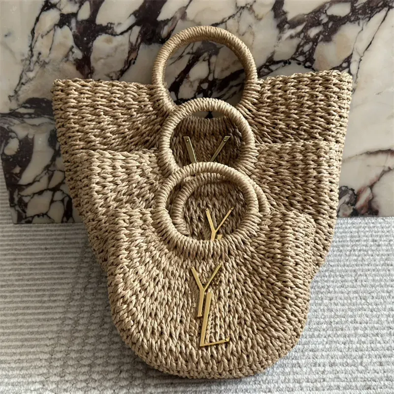 Women Straw Tote Bag Luxury Beach Bags Mens Hobos Handbag Big Letters ...