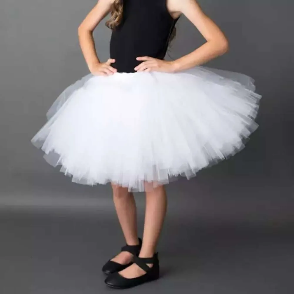 Fluffy White Tulle Tutu Skirt: Handmade Petticoat for Girls' Ballet ...