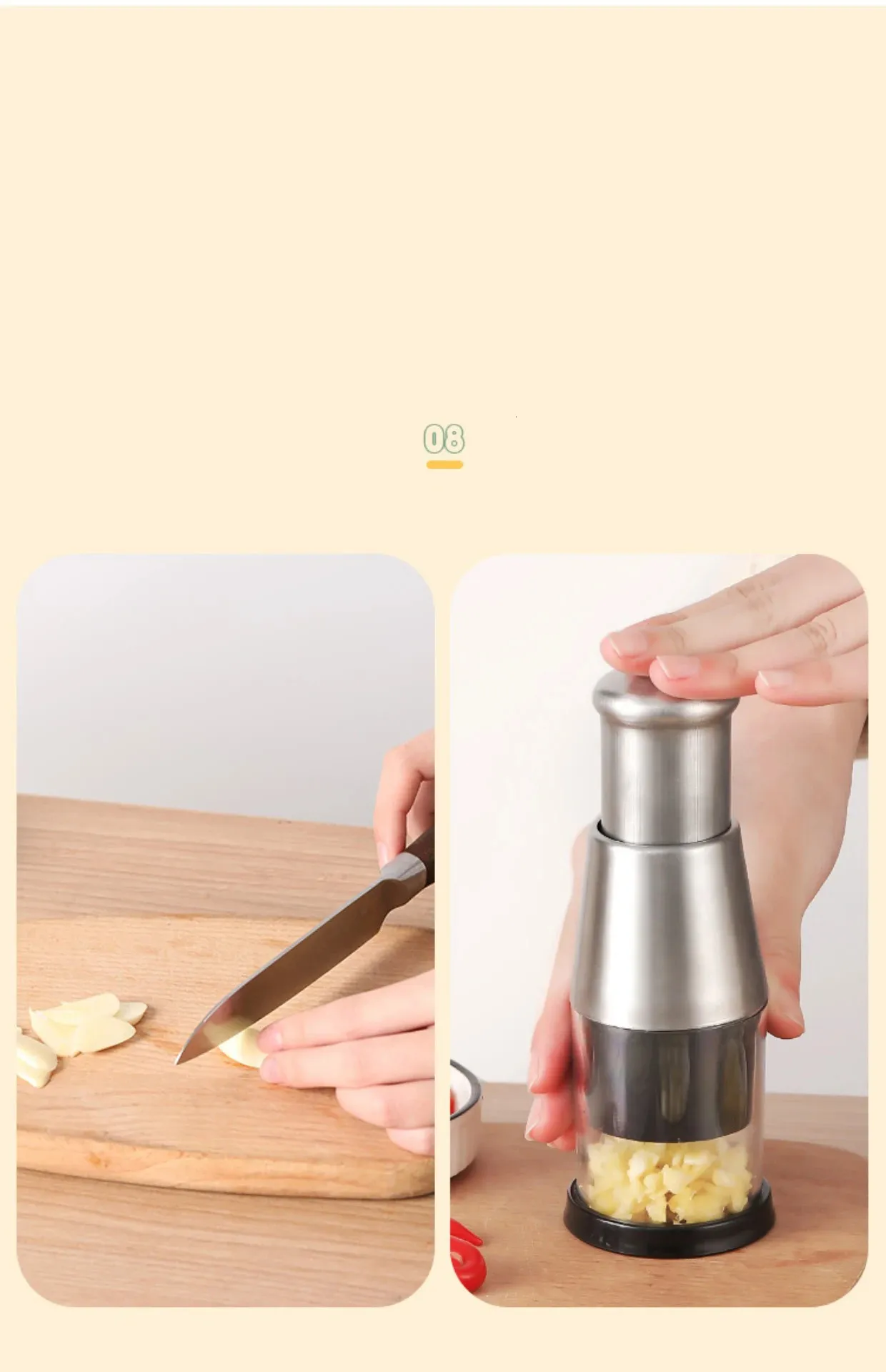 Durable Multifunctional Manual Onion Shredder, Garlic Crusher, Food ...