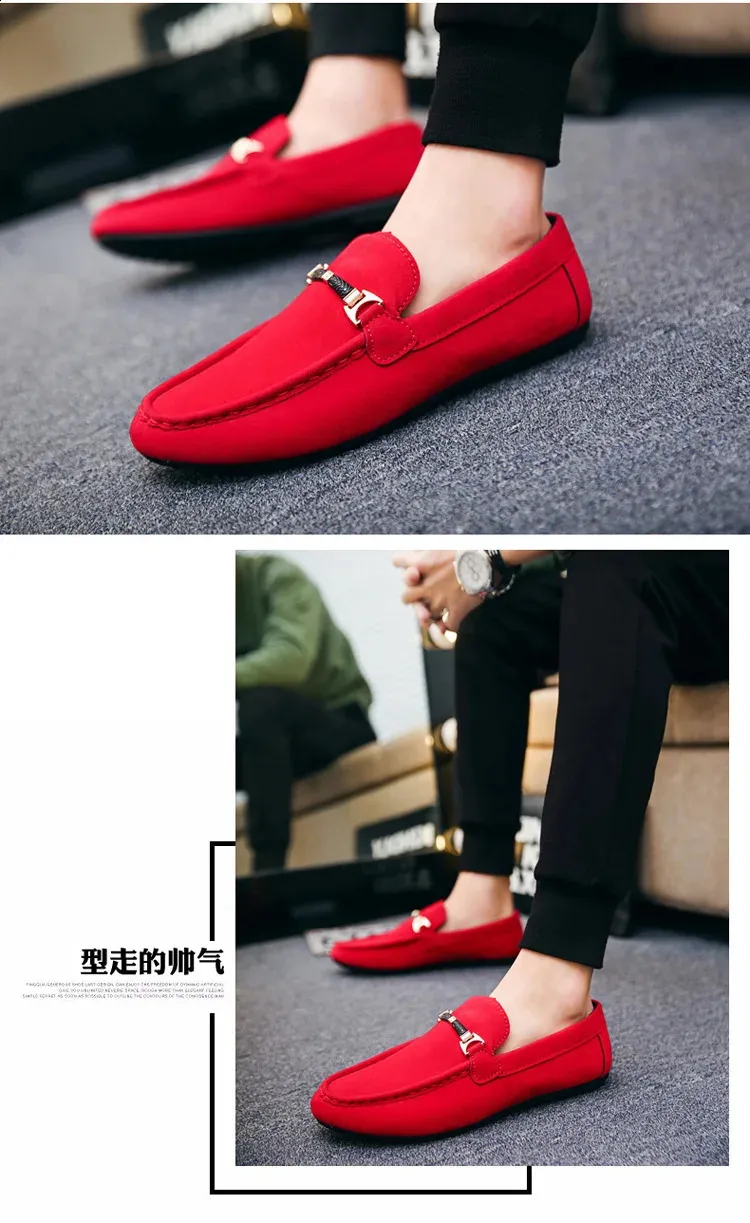 Slip-on Loafers for Men Soft Suede Driving Moccasins Casual Flats ...