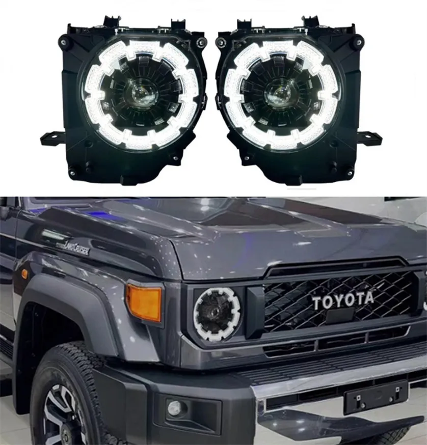 Brand LED Headlights For Toyota Land Cruiser LC76 LC79 DRL Turn Signal ...