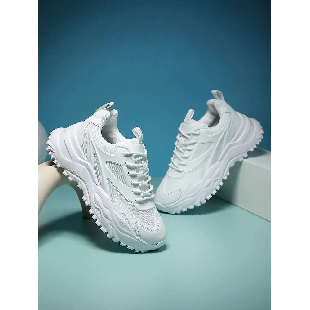 Men's Colorblock Lace Up Chunky Sneakers Breathable, Lightweight ...