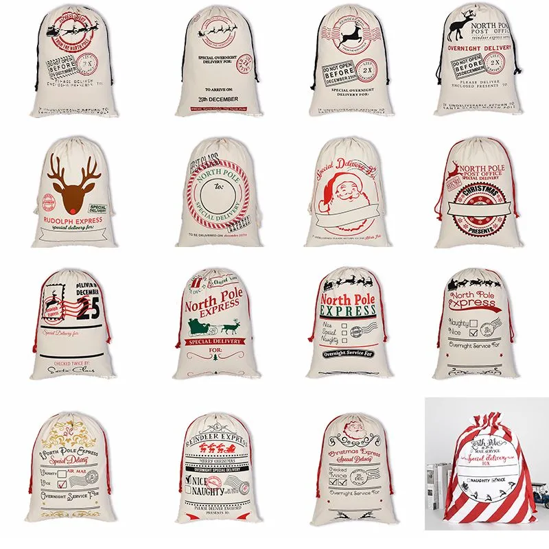 DHgate.com:Christmas Canvas Drawstring Gift Bags, 31 Styles Reusable ...