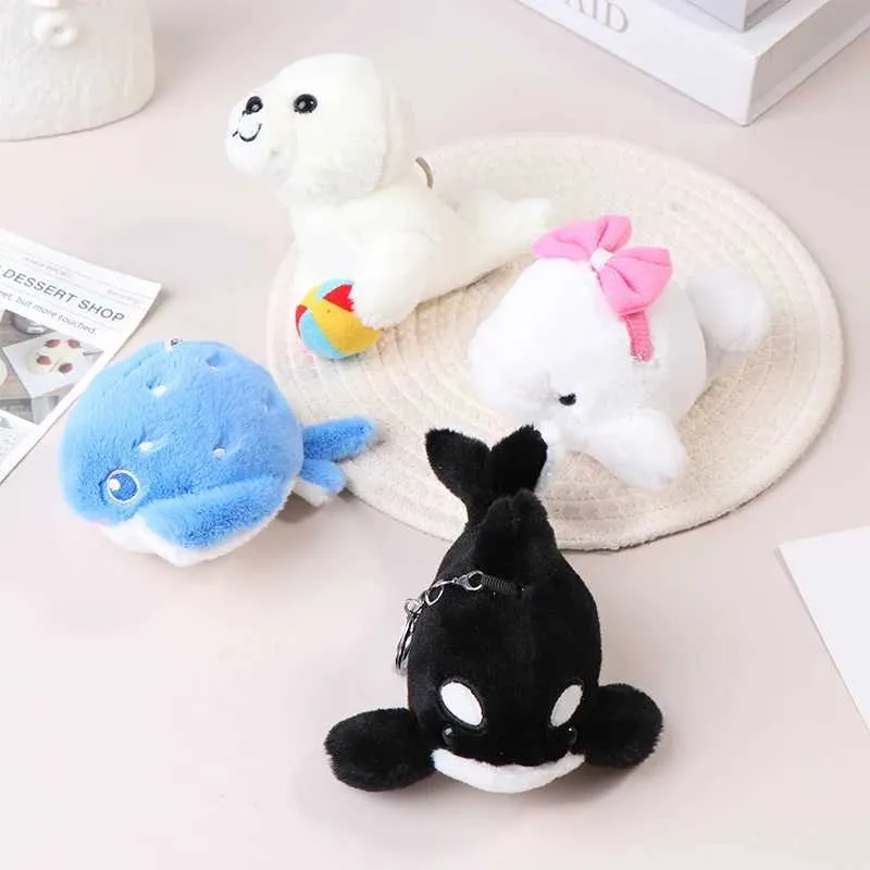 Plush Keychains Marine Animal Series with Sea Lion, Killer Whale, Skate ...