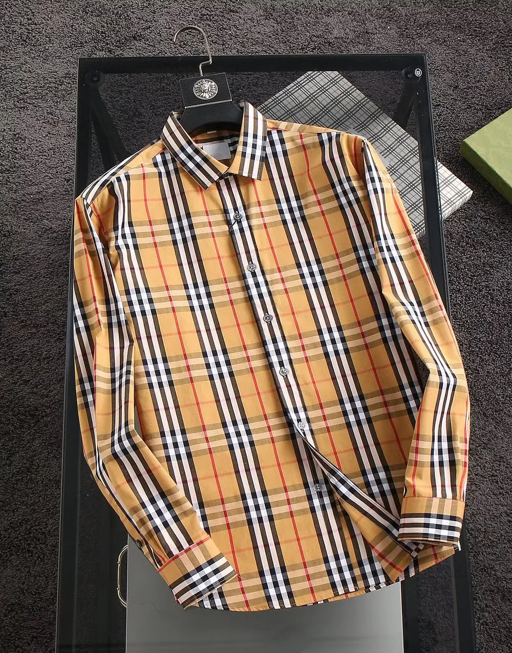 Designer Mens Dress Shirt Casual Pure Cotton T Shirt Long Sleeve Casual ...