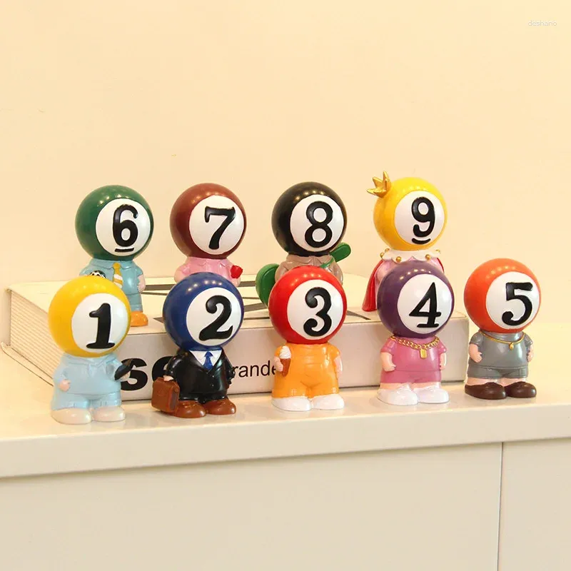 Modern Black Resin Billiard Ball Figurines Club Decor Ornaments, Home ...