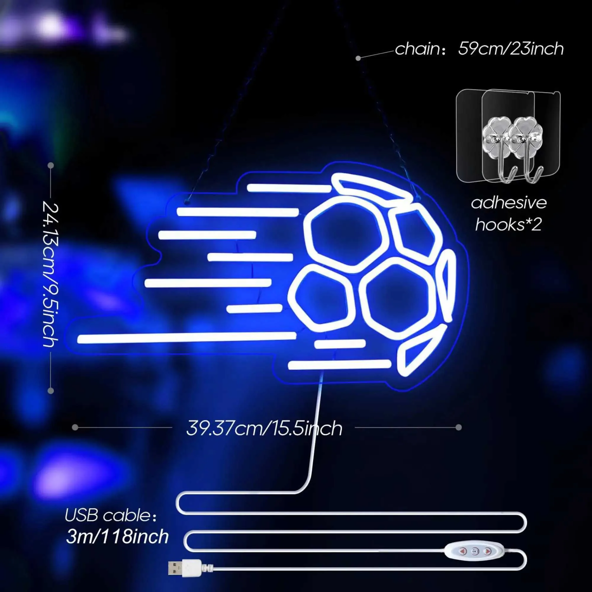 LED Neon Wall Art: Sports Themed Plug In Neon Signs, USB Powered Cool ...