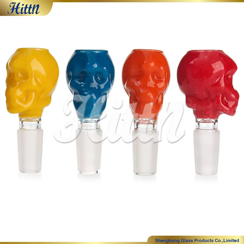 Skull Glass Bong Bowl 14mm Male American Color Dry Herb Tobacco Slide ...
