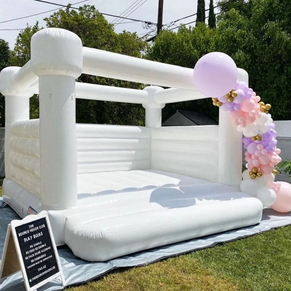 Commercial White Inflatable Wedding My Bouncer Little Castle With ...