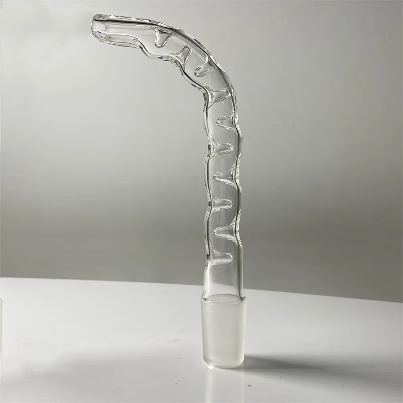Curved 3D Dimple Glass Stem Tube Blowing Nozzle 18mm Hookah External ...