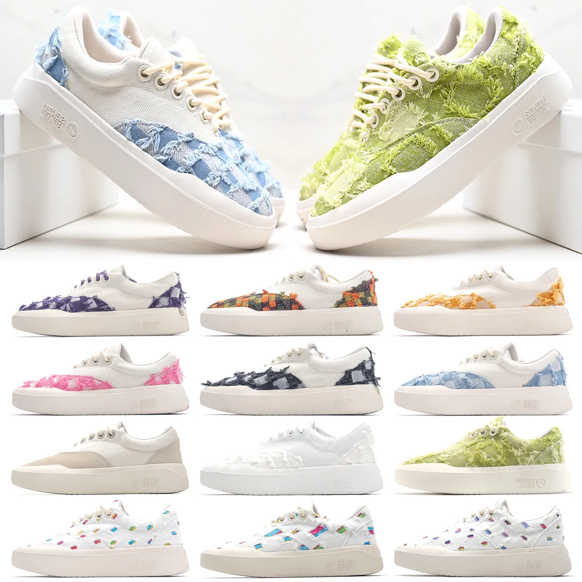 Senzu Bean Slant Skate Shoes Unisex Summer Sneakers Breathable Canvas ...