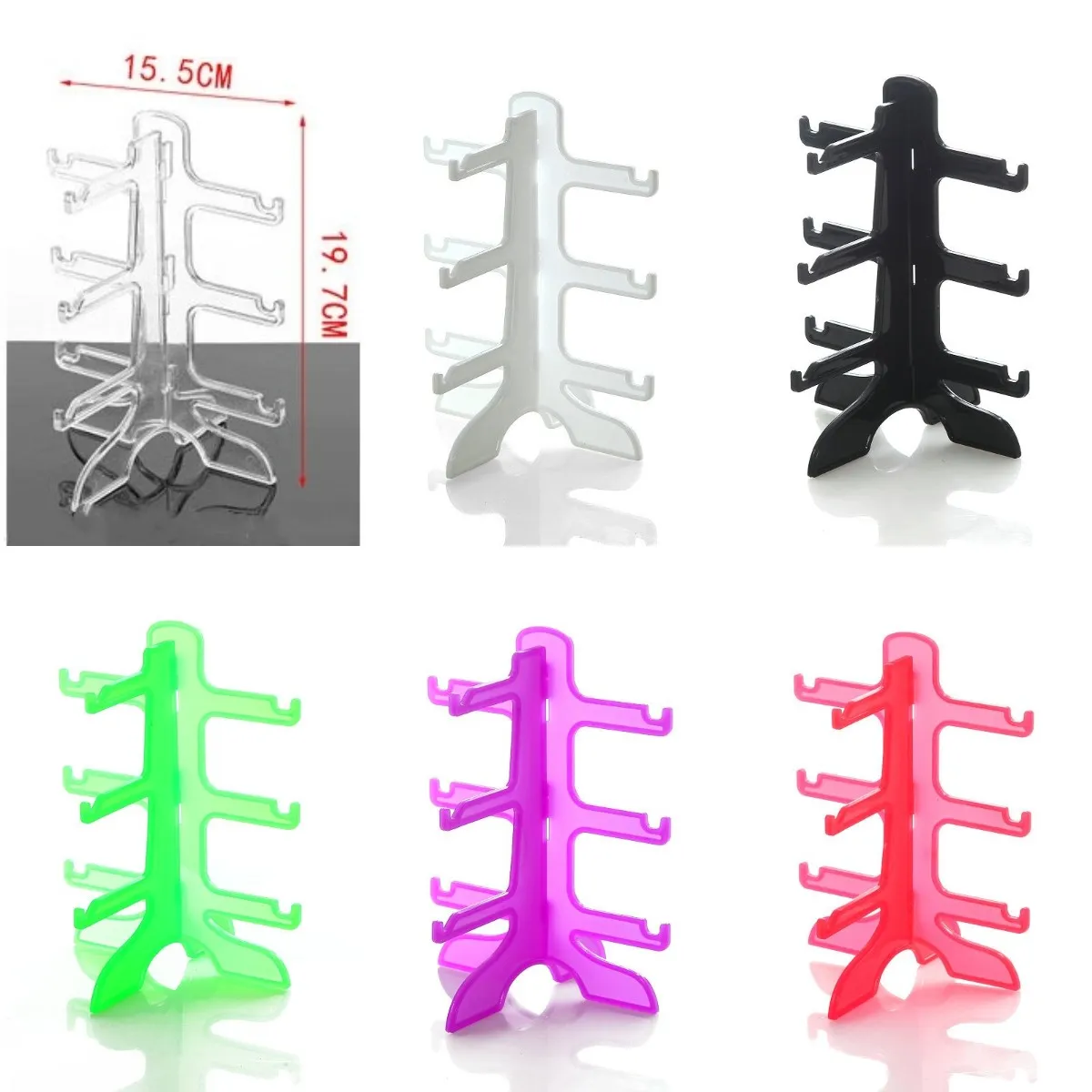 3 6 Layers Sunglasses Display Frame Exhibition Of Colored Transparent ...