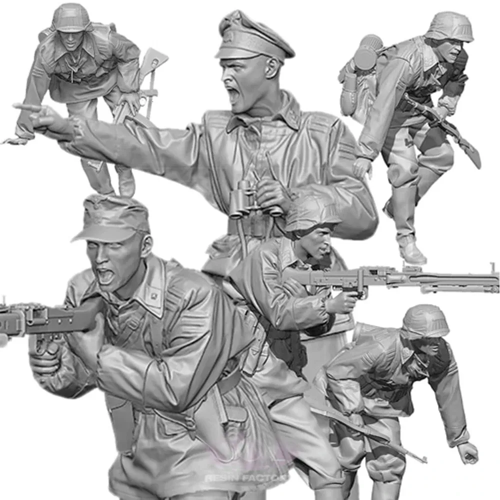 WWII Resin Mkl Models Toy Soldiers 6 People, Military Theme ...