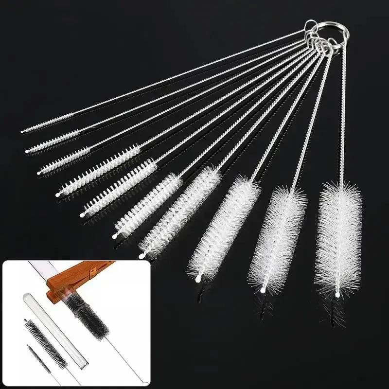 10-Piece Set Nylon Glass Tube Cleaner Brushes for Bottles, Fish Tanks ...